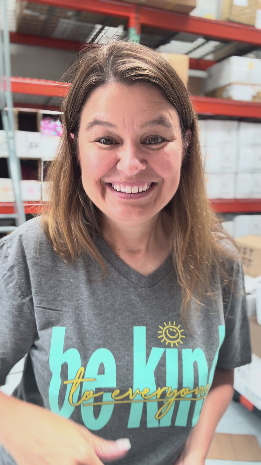 CUTE Grey V-Neck - Be Kind to Everyone